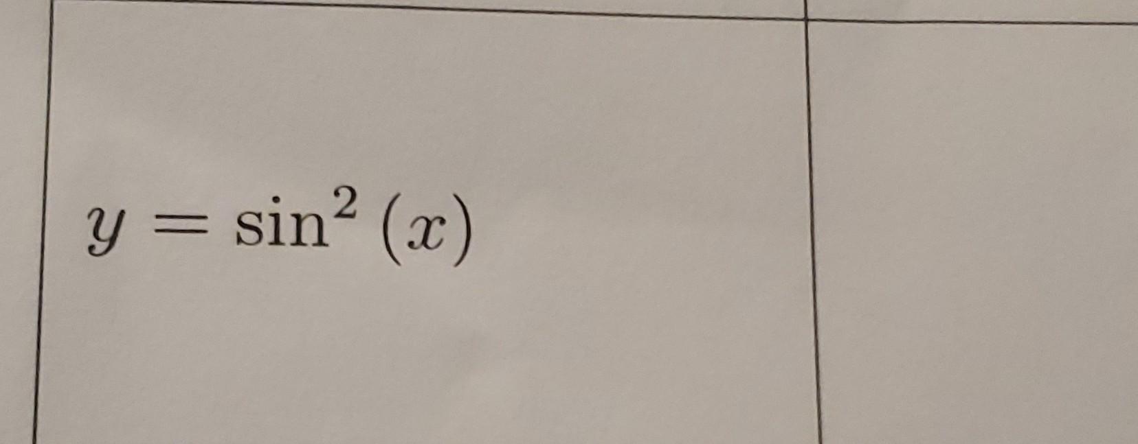 Solved y=sin2(x) | Chegg.com