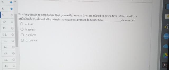 Solved It is important to emphasize that primarily because | Chegg.com