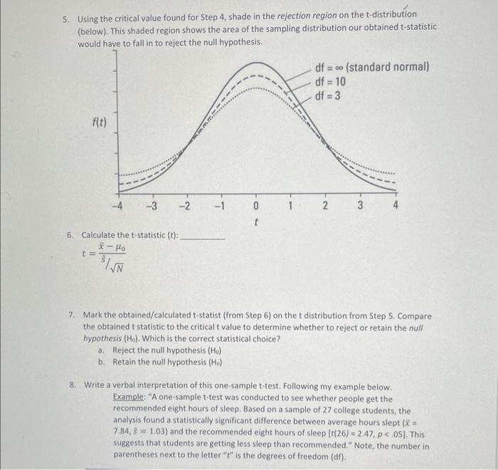 5. Using the critical value found for Step 4 , shade | Chegg.com