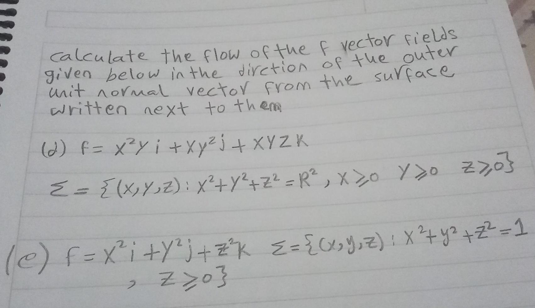 Solved calculate the flow of the f vector fields given below | Chegg.com