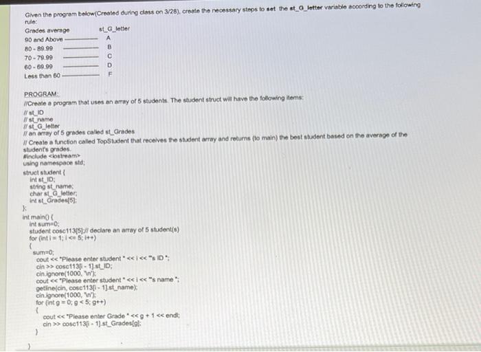 Solved Finish the program and write in C++!!!! please | Chegg.com