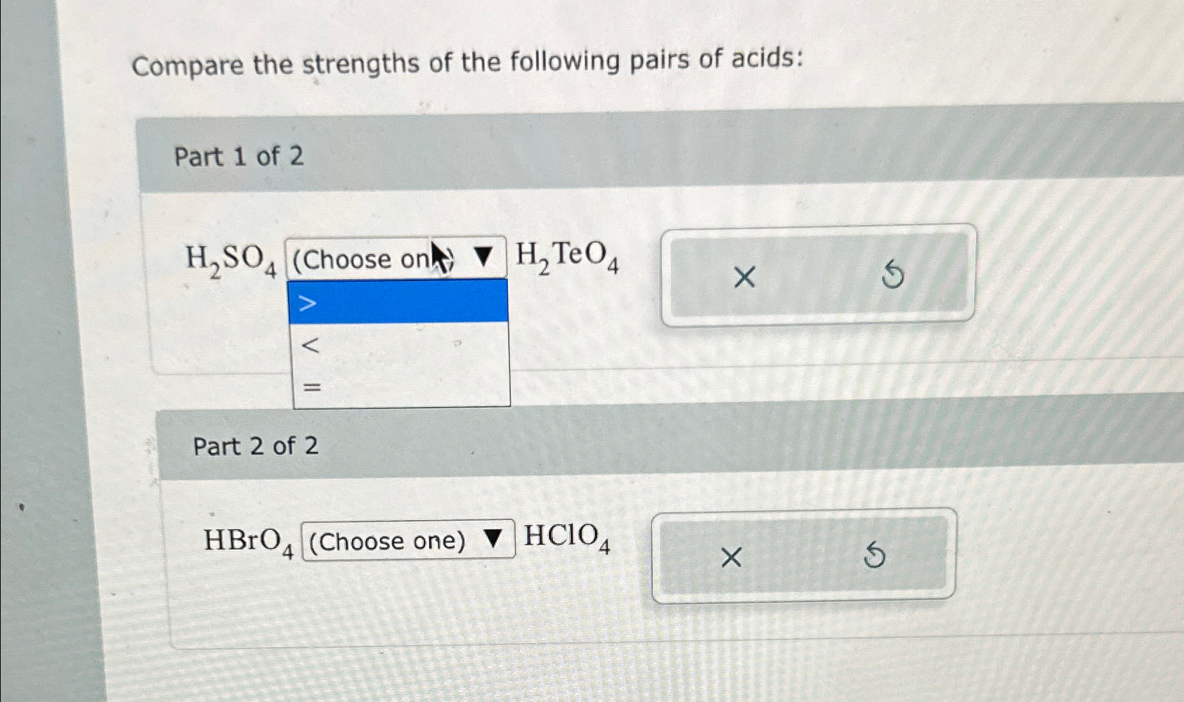 Solved Compare the strengths of the following pairs of | Chegg.com