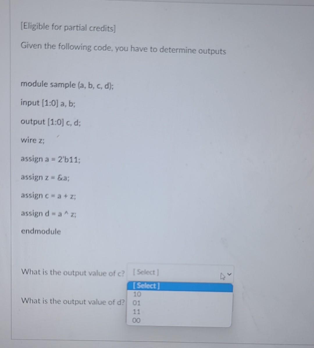 Solved [Eligible for partial credits] Given the following | Chegg.com
