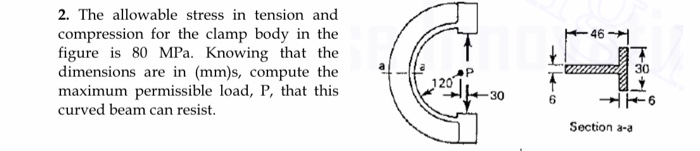 Solved - 46 2. The allowable stress in tension and | Chegg.com