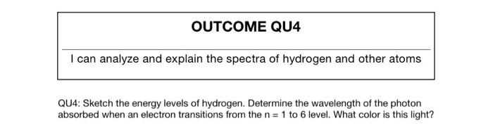 Solved OUTCOME QU3 I can use the Bohr model to predict and | Chegg.com