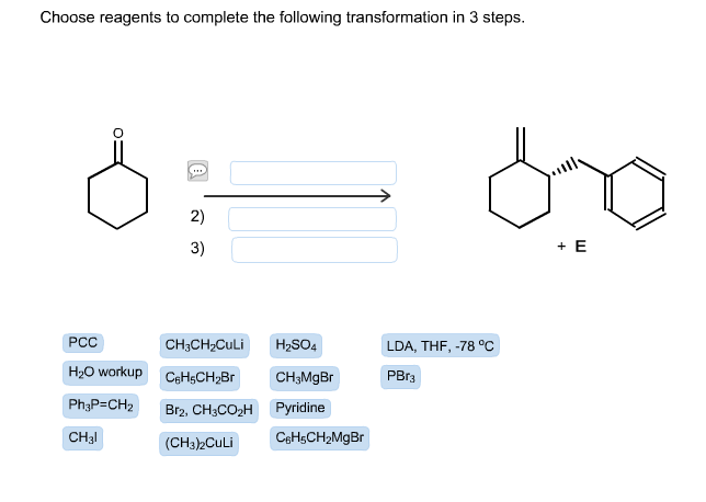 Solved Choose reagents to complete the following | Chegg.com