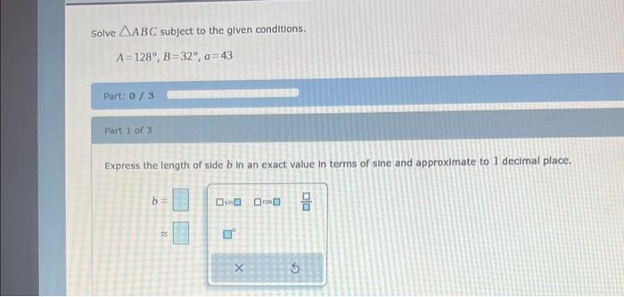 Solved Solve ABC subject to the given conditions. | Chegg.com