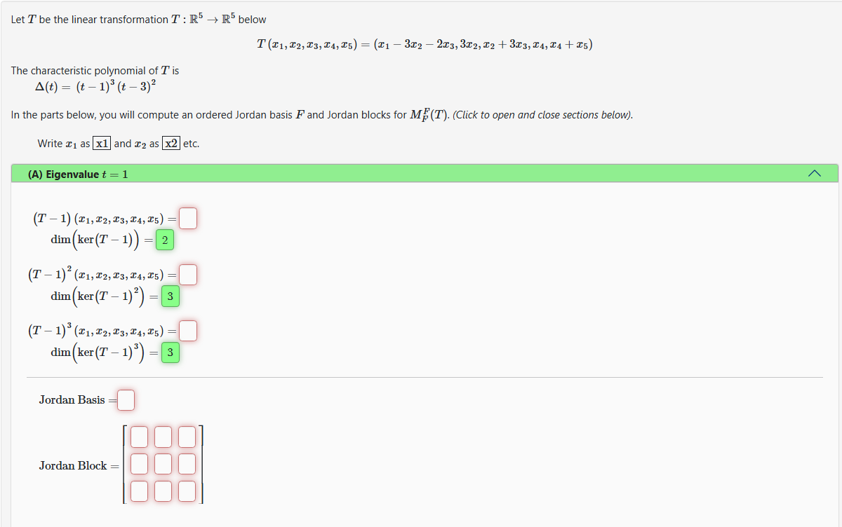 Let T ﻿be the linear transformation T:R5→R5 | Chegg.com
