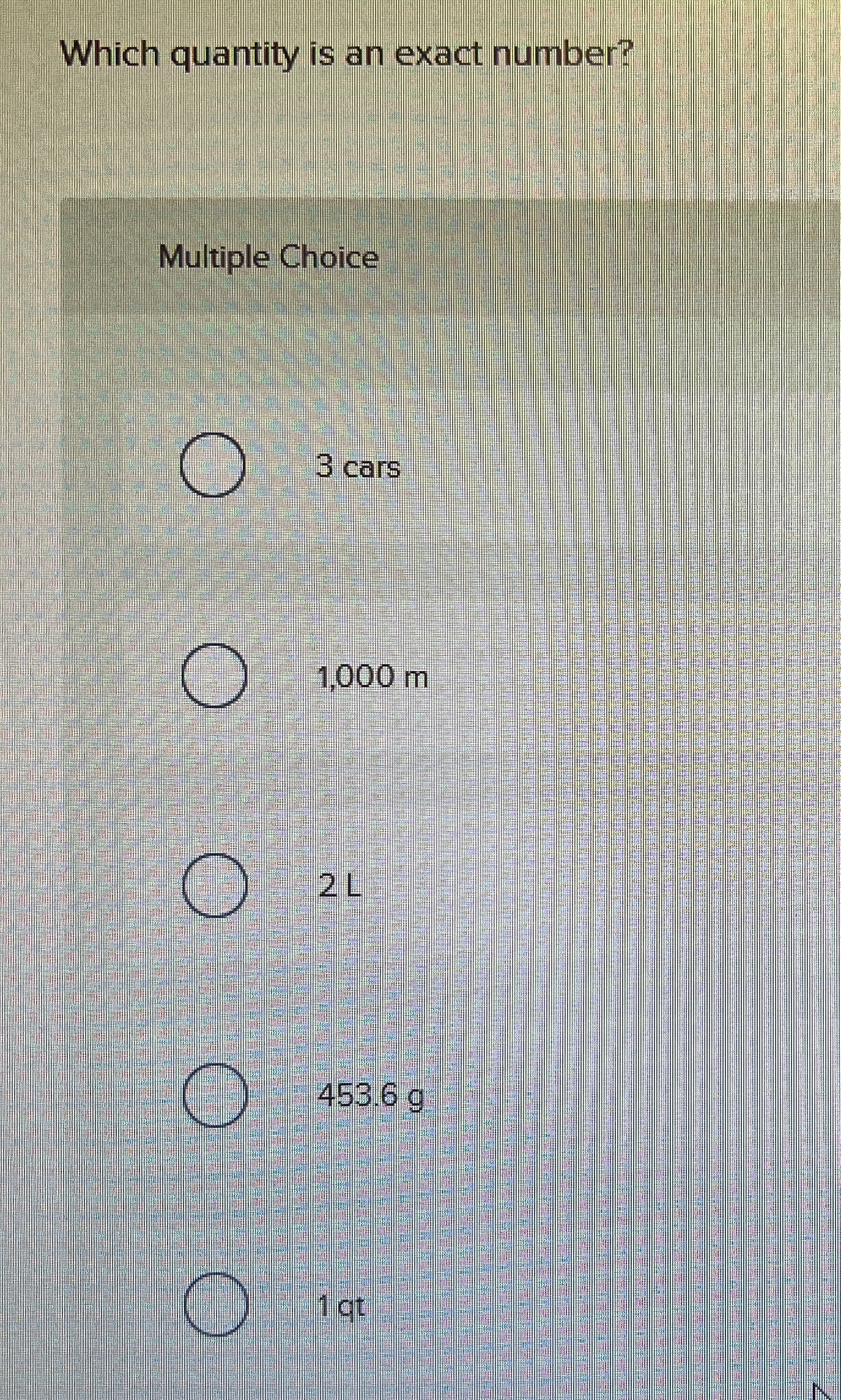 Solved Which quantity is an exact number?Multiple Choice3 | Chegg.com