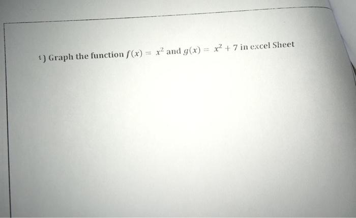 Solved Graph the function f(x) = x2 and g(x) = x2 + 7 in | Chegg.com