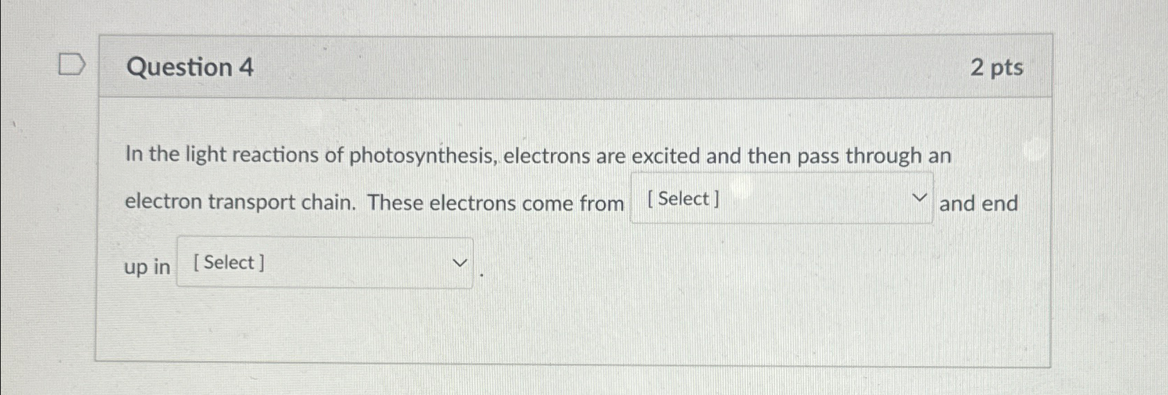 Solved Question 42 ﻿ptsIn the light reactions of | Chegg.com