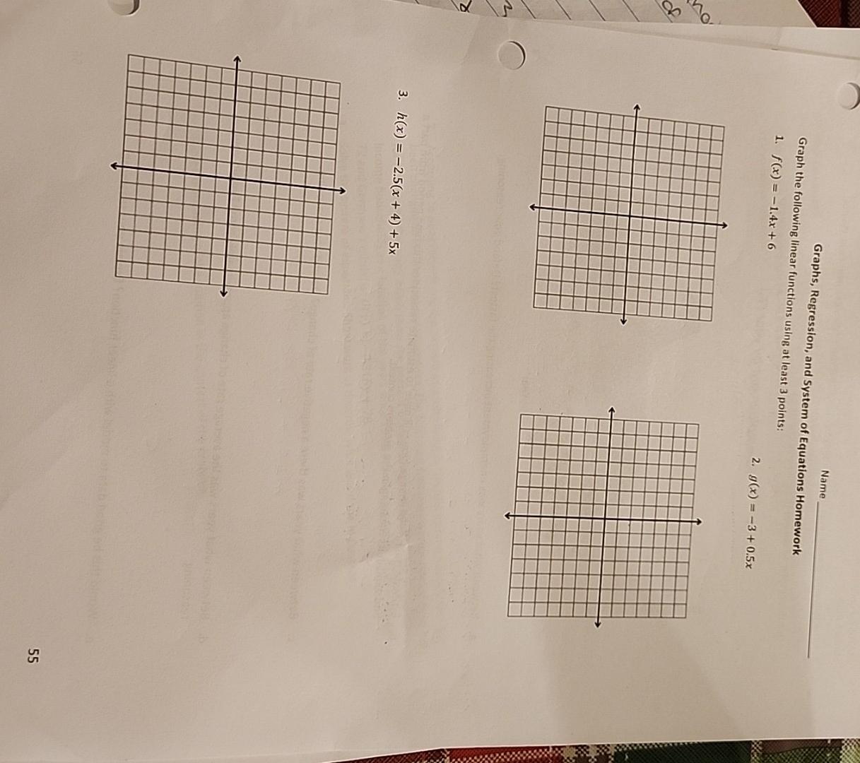 Solved NameGraphs, Regression, and System of Equations | Chegg.com