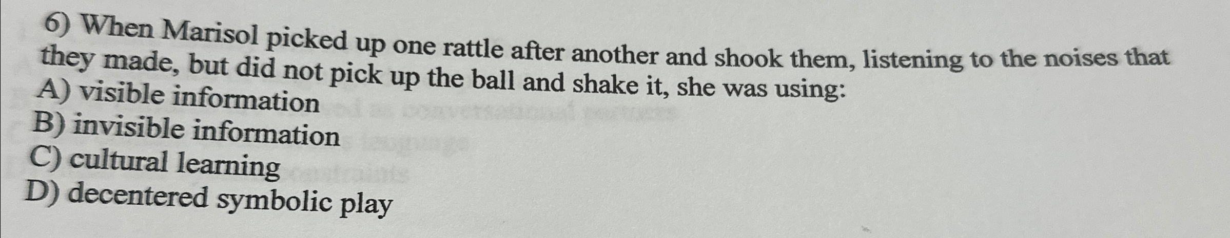 Solved When Marisol picked up one rattle after another and | Chegg.com