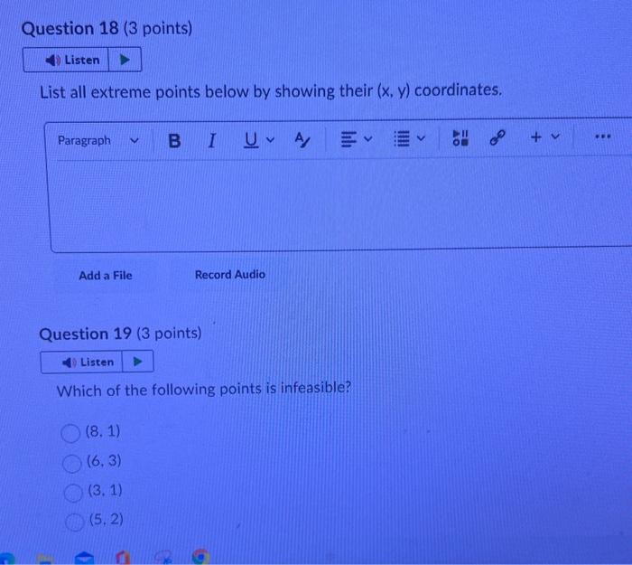 Solved The following is a graph of a linear programming | Chegg.com