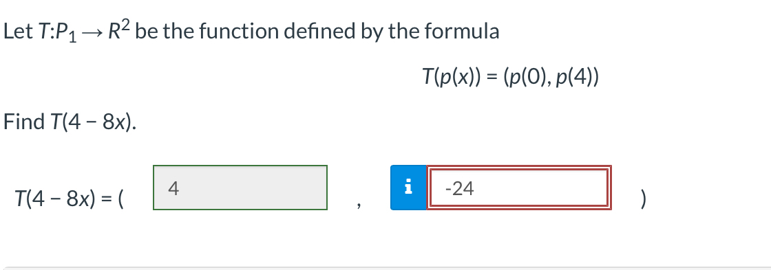 Solved Let T:P1→R2 ﻿be the function defined by the | Chegg.com