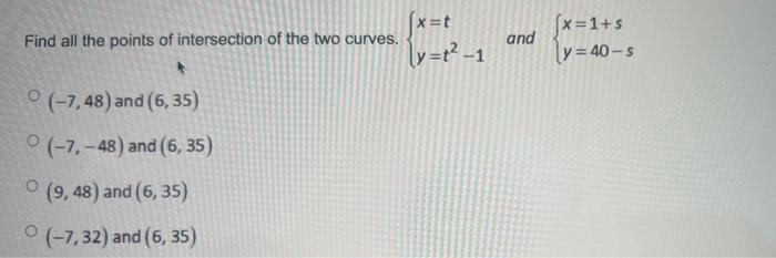 Solved Find all the points of intersection of the two | Chegg.com