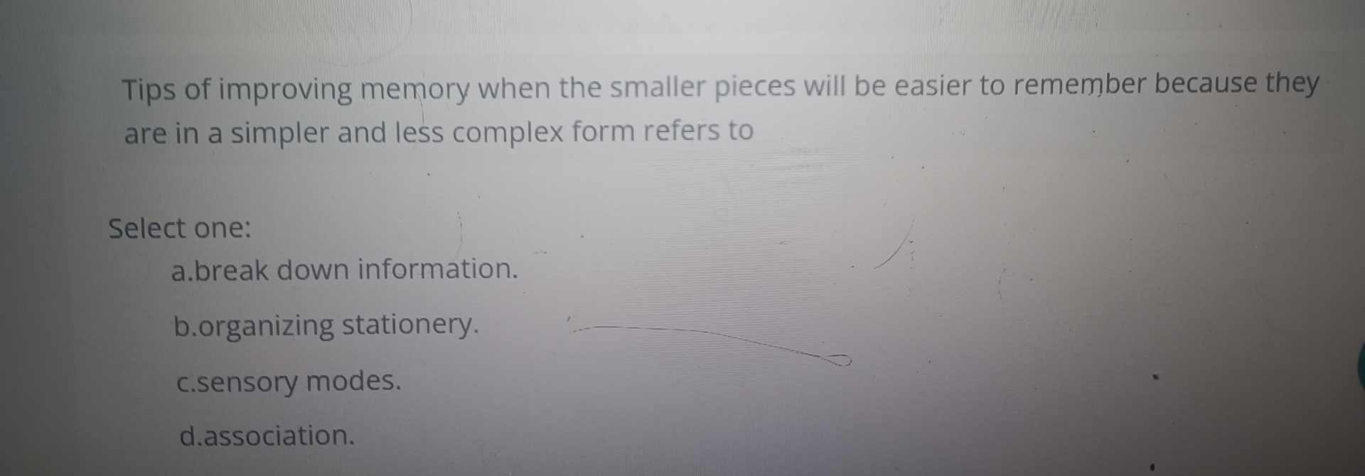 Solved Tips of improving memory when the smaller pieces will | Chegg.com