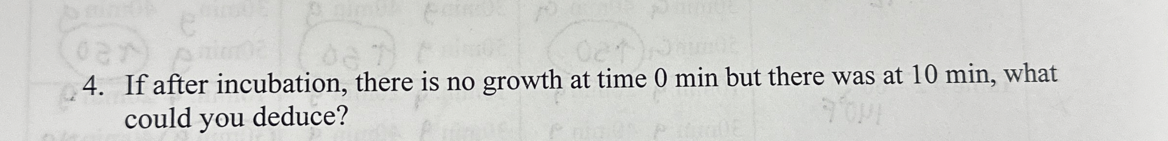 Solved If after incubation, there is no growth at time 0 | Chegg.com