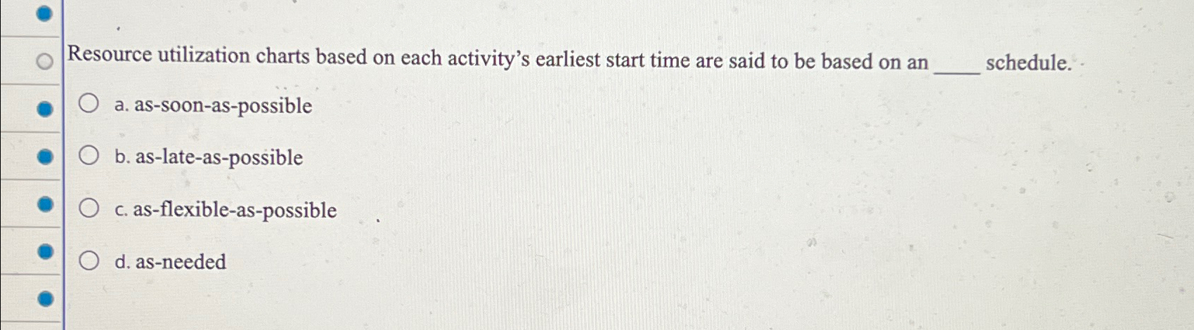 Solved Resource Utilization Charts Based On Each Activitys