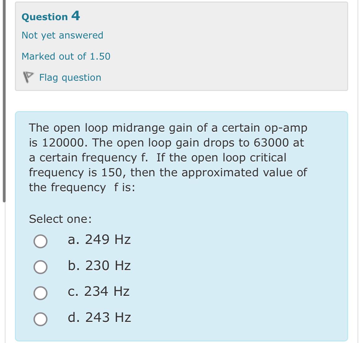 Solved Question 4Not yet answeredMarked out of 1.50Flag | Chegg.com