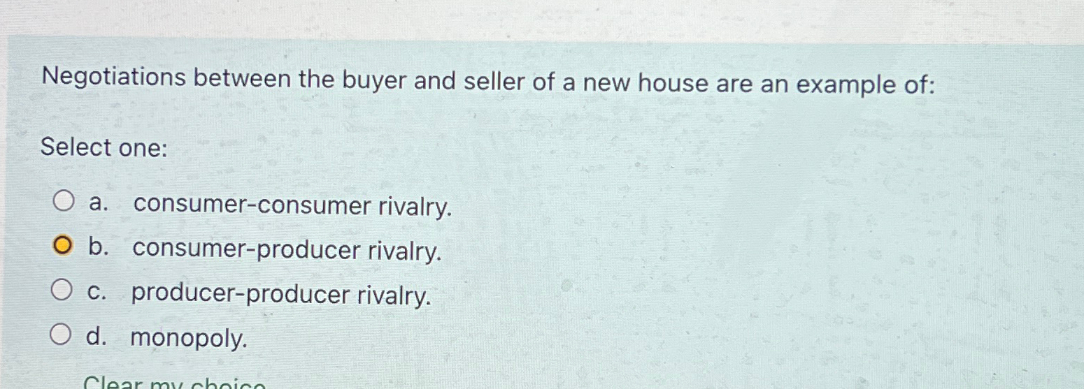 Solved Negotiations between the buyer and seller of a new | Chegg.com
