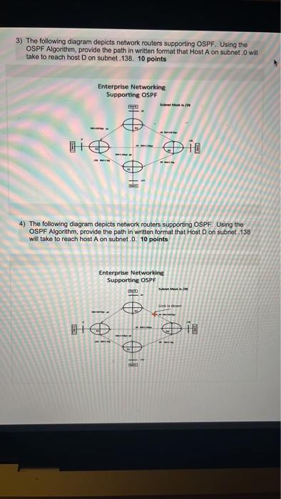 Solved 3) The following diagram depicts network routers | Chegg.com