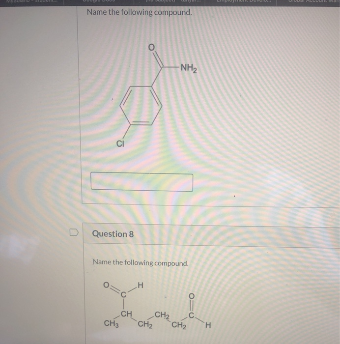 Solved My Sulu Name the following compound. -NH2 ci Question | Chegg.com