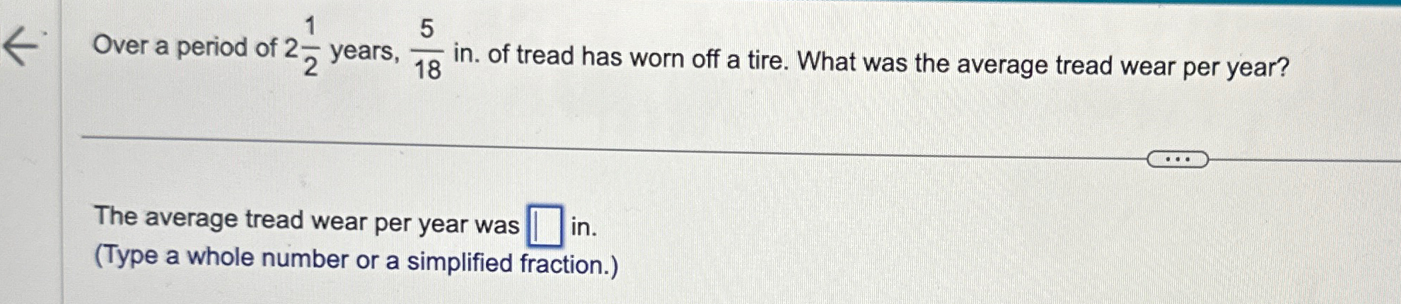 Over a period of 212 ﻿years, 518 ﻿in. ﻿of tread has | Chegg.com