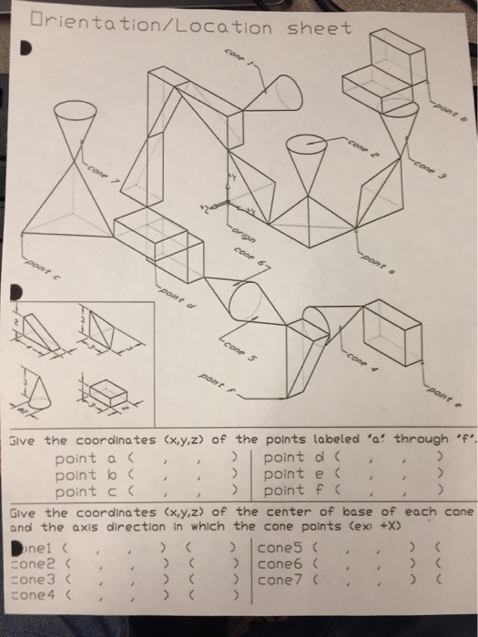 Orientation/Location sheet Give the coordinates | Chegg.com