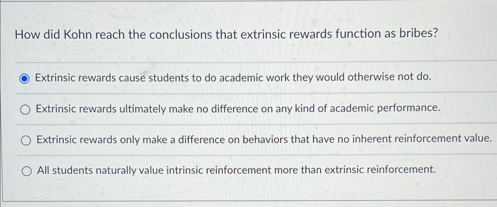 Solved How did Kohn reach the conclusions that extrinsic | Chegg.com
