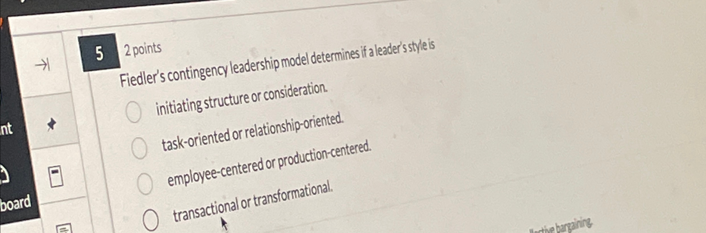 Solved 52 ﻿pointsFiedler's contingency leadership model | Chegg.com
