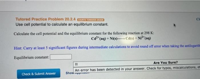 Solved Ch Tutored Practice Problem 20 2 4 Counstowards Glad