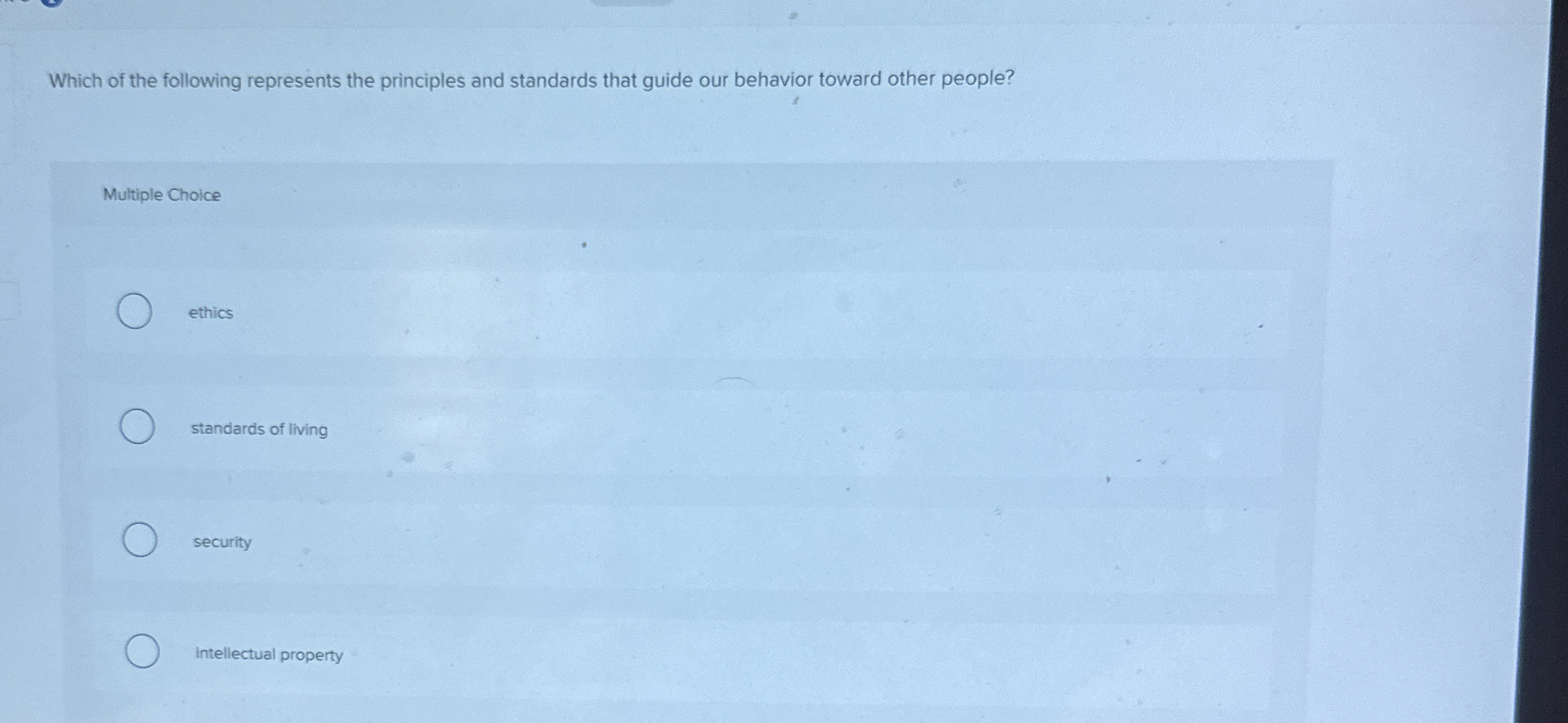 Solved Which of the following represents the principles and | Chegg.com