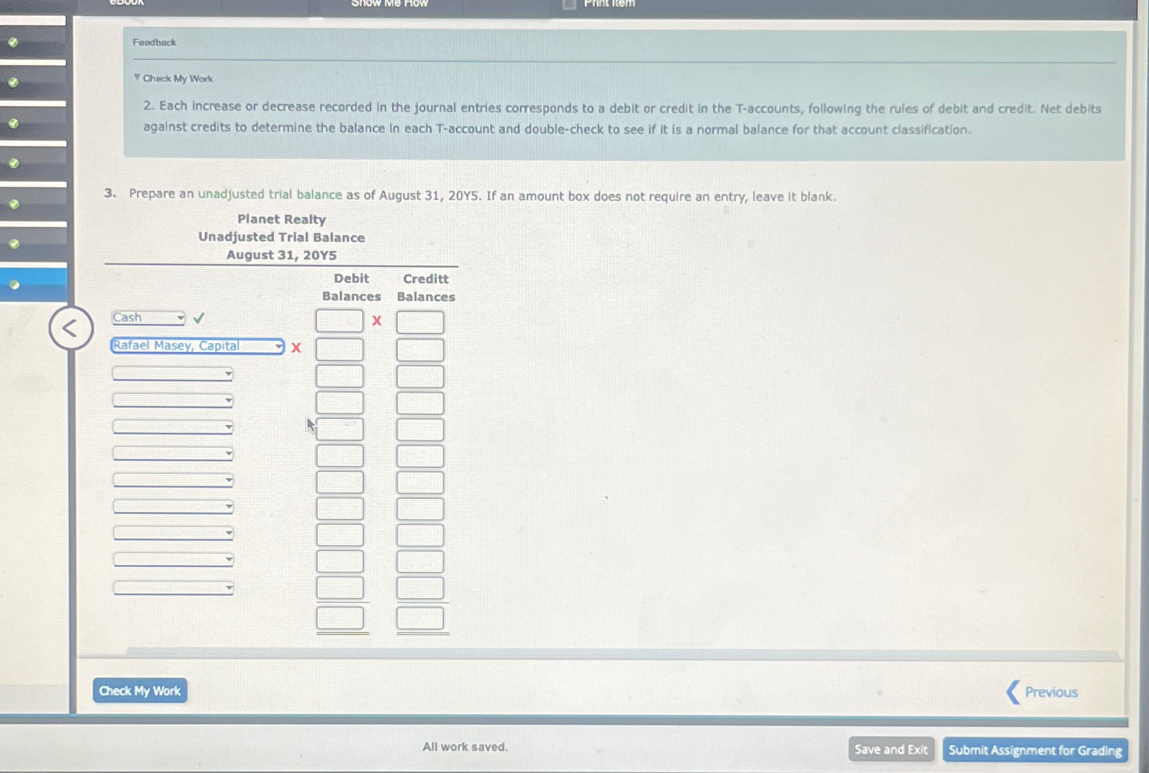 FeedbackV Check My Work2. ﻿Each increase or decrease | Chegg.com