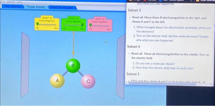 Solved TWO Atoms Three Atoms Rool. Molecules Atom A Atom | Chegg.com