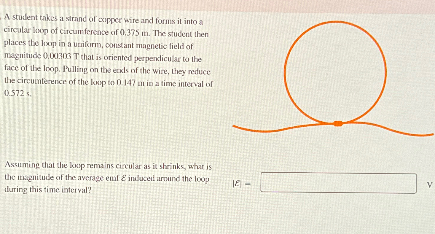 Solved A student takes a strand of copper wire and forms it | Chegg.com