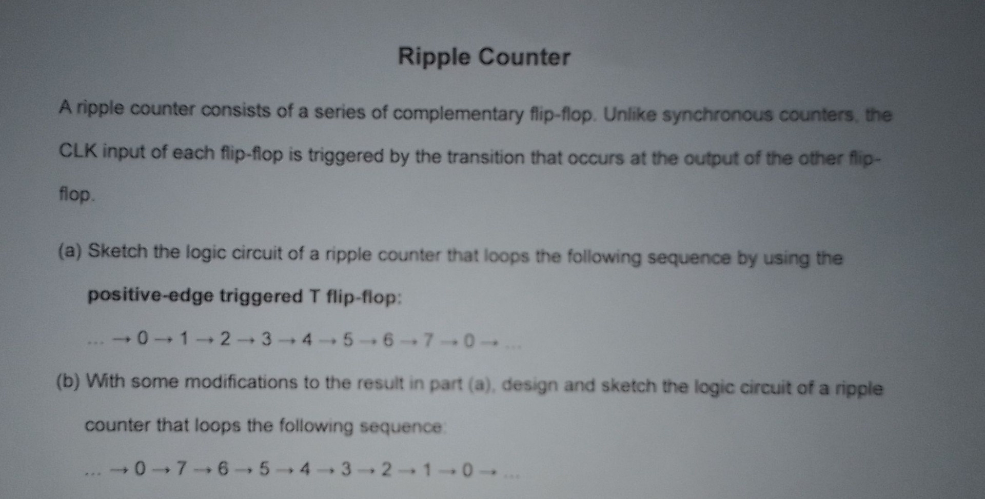 Solved Ripple CounterA ripple counter consists of a series | Chegg.com