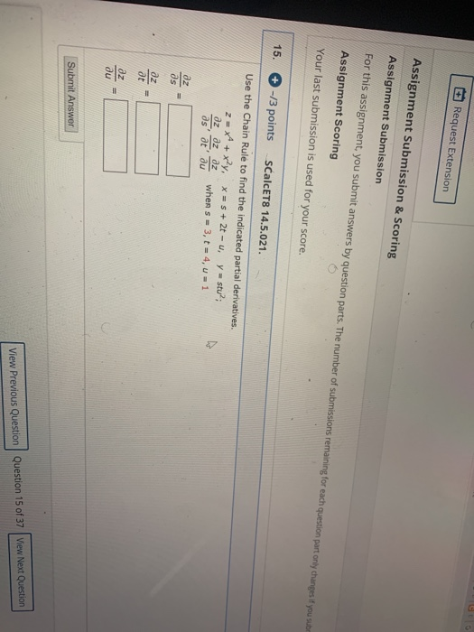 Solved Request Extension Assignment Submission & Scoring | Chegg.com