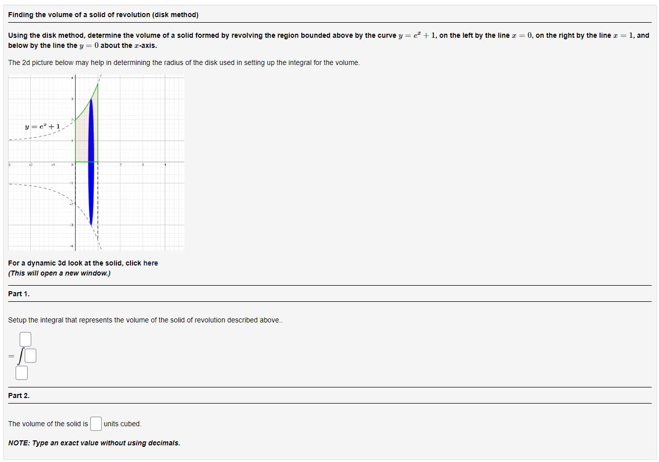 Finding the volume of a solid of revolution (disk | Chegg.com