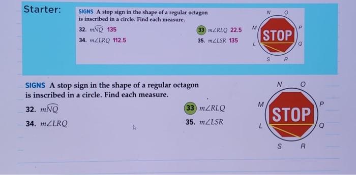 Solved SIGNS A stop sign in the shape of a regular octagon | Chegg.com