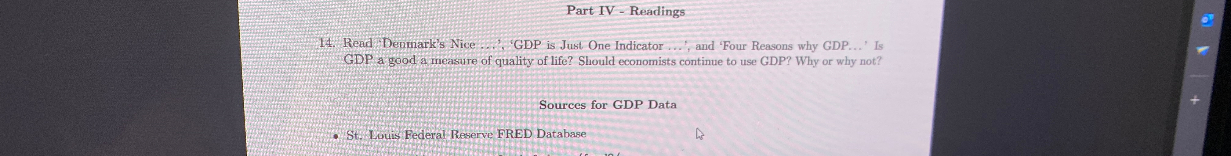 Solved Part IV - ﻿Readings14. ﻿Read 'Denmark's Nice | Chegg.com