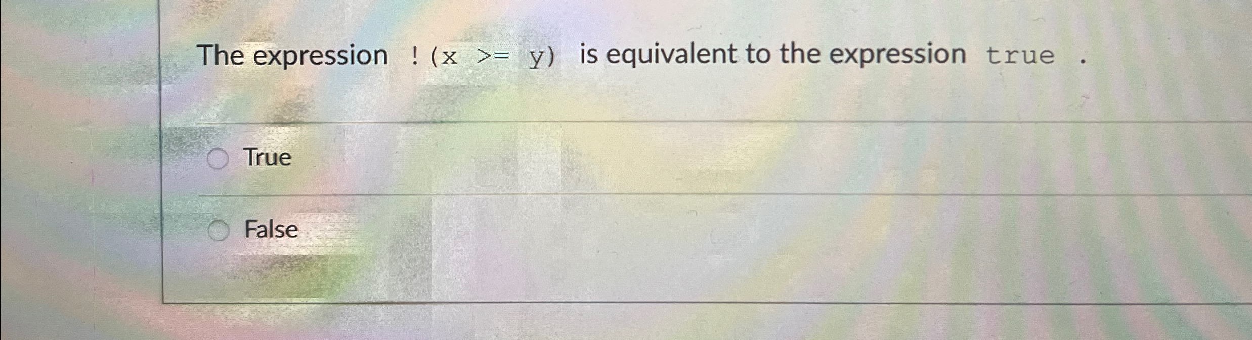 Solved The expression )≥(y ﻿is equivalent to the expression | Chegg.com