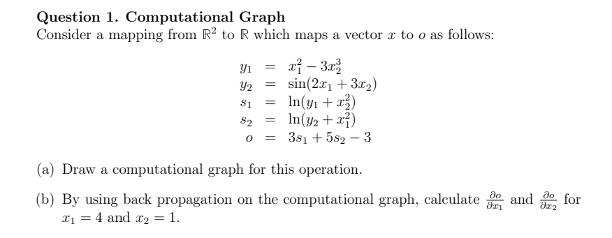 Solved Question 1. ﻿Computational GraphConsider a mapping | Chegg.com