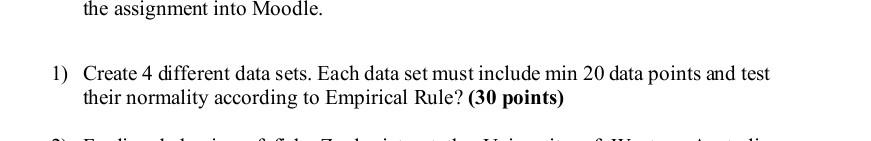 Solved the assignment into Moodle. 1) Create 4 different | Chegg.com