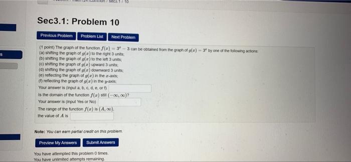 Solved 1 / 10 Sec3.1: Problem 10 Previous Problem Problem | Chegg.com