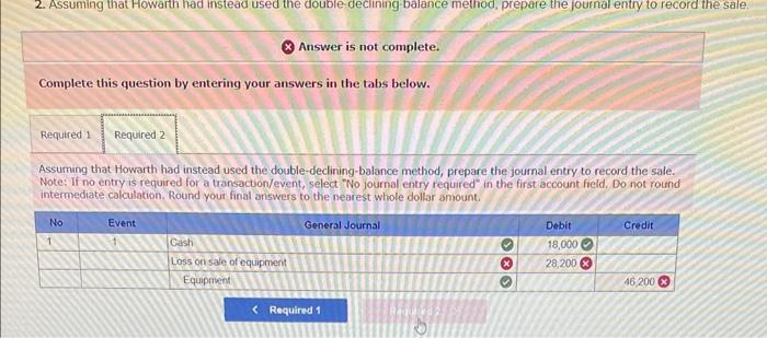 Solved Exercise 11-12 (Algo) Depreciation methods; disposal; | Chegg.com