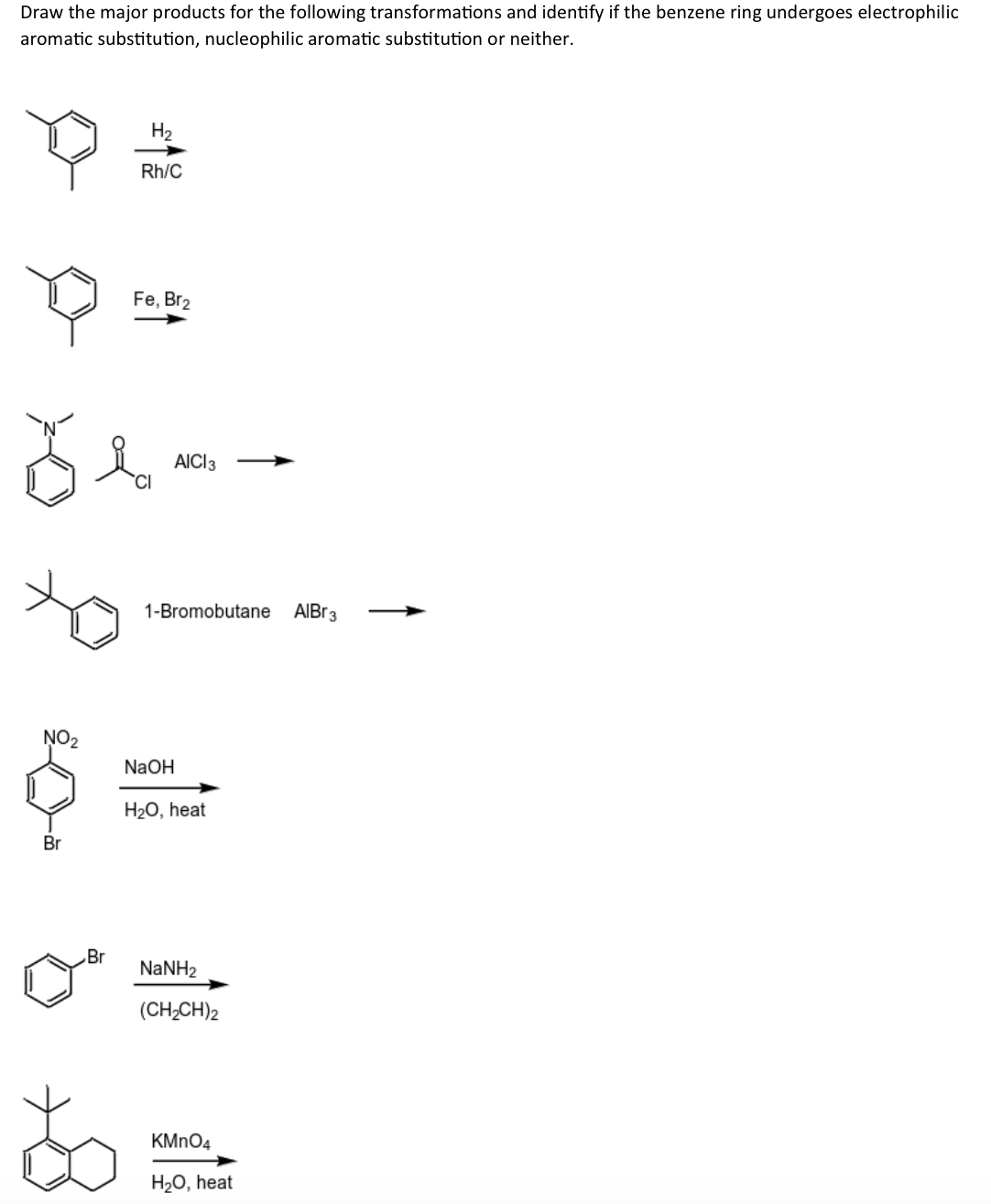 Solved Draw the major products for the following | Chegg.com