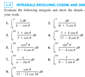 Solved INTEGRALS INVOLVING COSINE AND SIN?bar ( ﻿Evaluate | Chegg.com