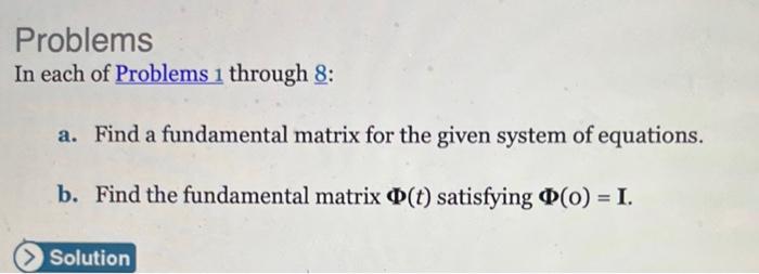 Problems In each of Problems 1 through 8 : a. Find a | Chegg.com