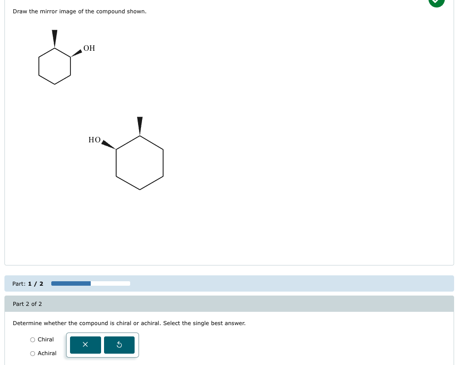 Solved Determine whether the compound is chiral or achiral. | Chegg.com